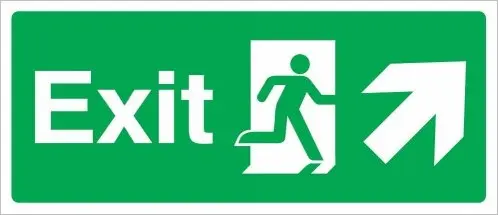 Exit Arrow Diagonal Up Right | SafetySigns.mu