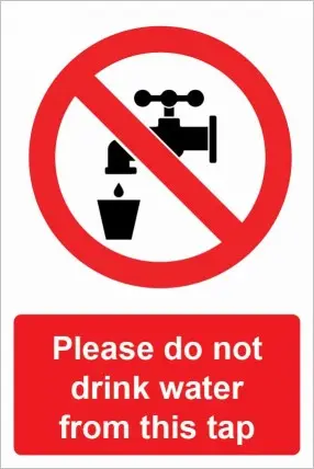 Please do not drink water from this tap | SafetySigns.mu